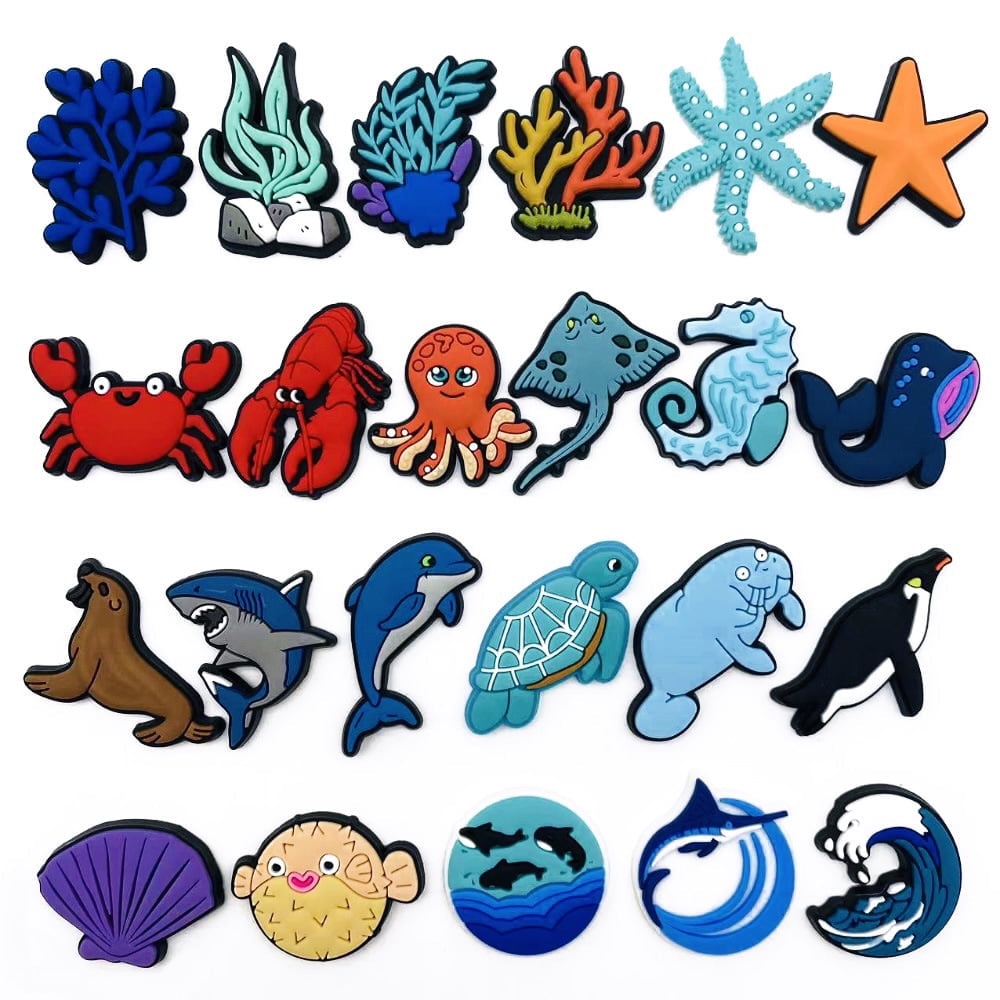 Marine Animal Shoe Charms - 23pcs Cute Clog Decorations: DIY Summer ...
