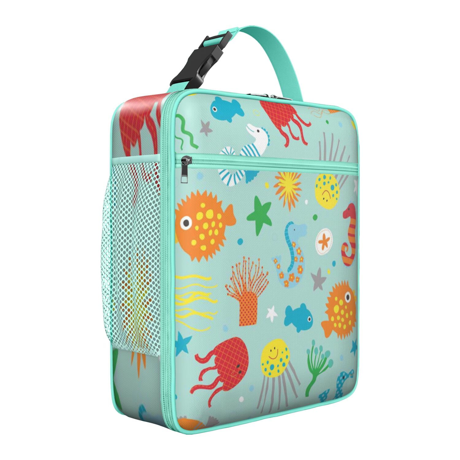 Marine Animals Print Insulated Lunch Bag - Leakproof Reusable Portable ...