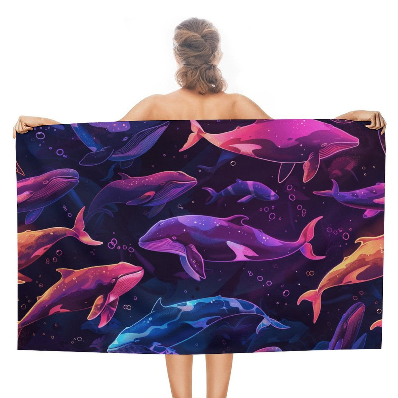Marine Animals Such As Whales Beach Towel – with A Unique Design, Extra ...