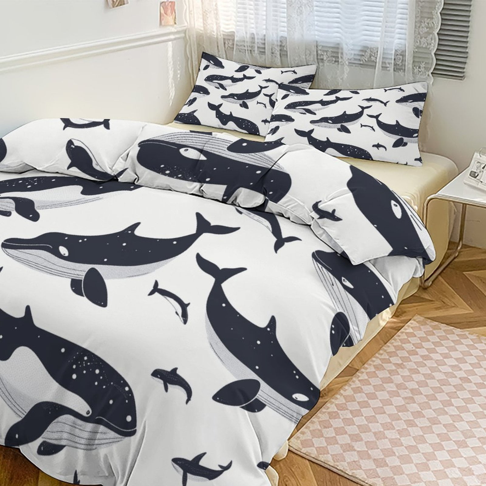 Marine Animals Such As Whales Bedding Sets Twin Duvet Cover 3 Piece ...