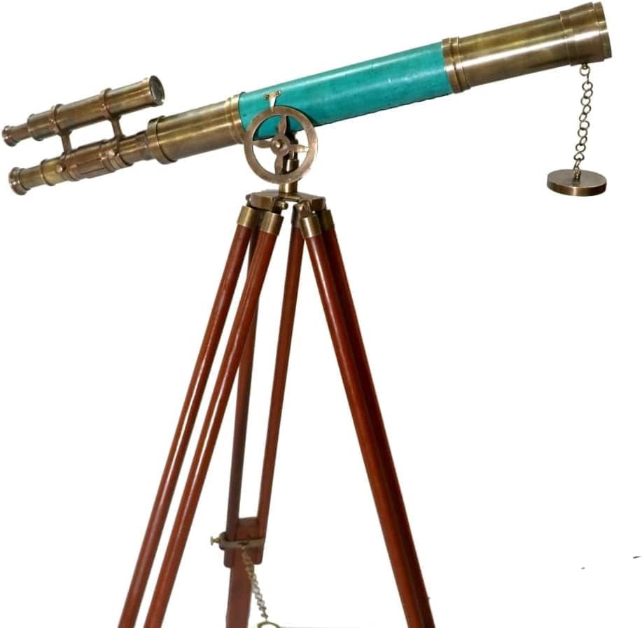 Marine Antique Brass Telescope Handmade Green Big Ship Sailor Article ...