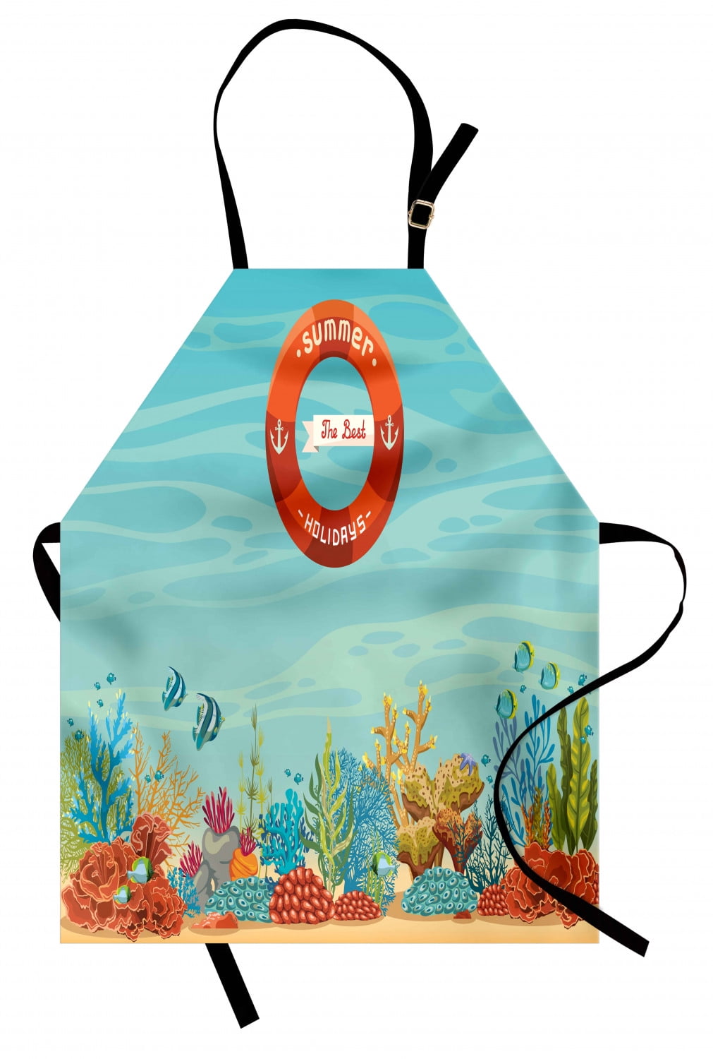 Marine Apron Lifebuoy over Coral Reef Sea Tropical Ocean Bubbles Beach ...