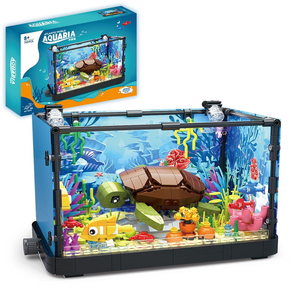 Marine Aquarium Building Blocks Toys with Lights for Kids Ages 6 and Up ...
