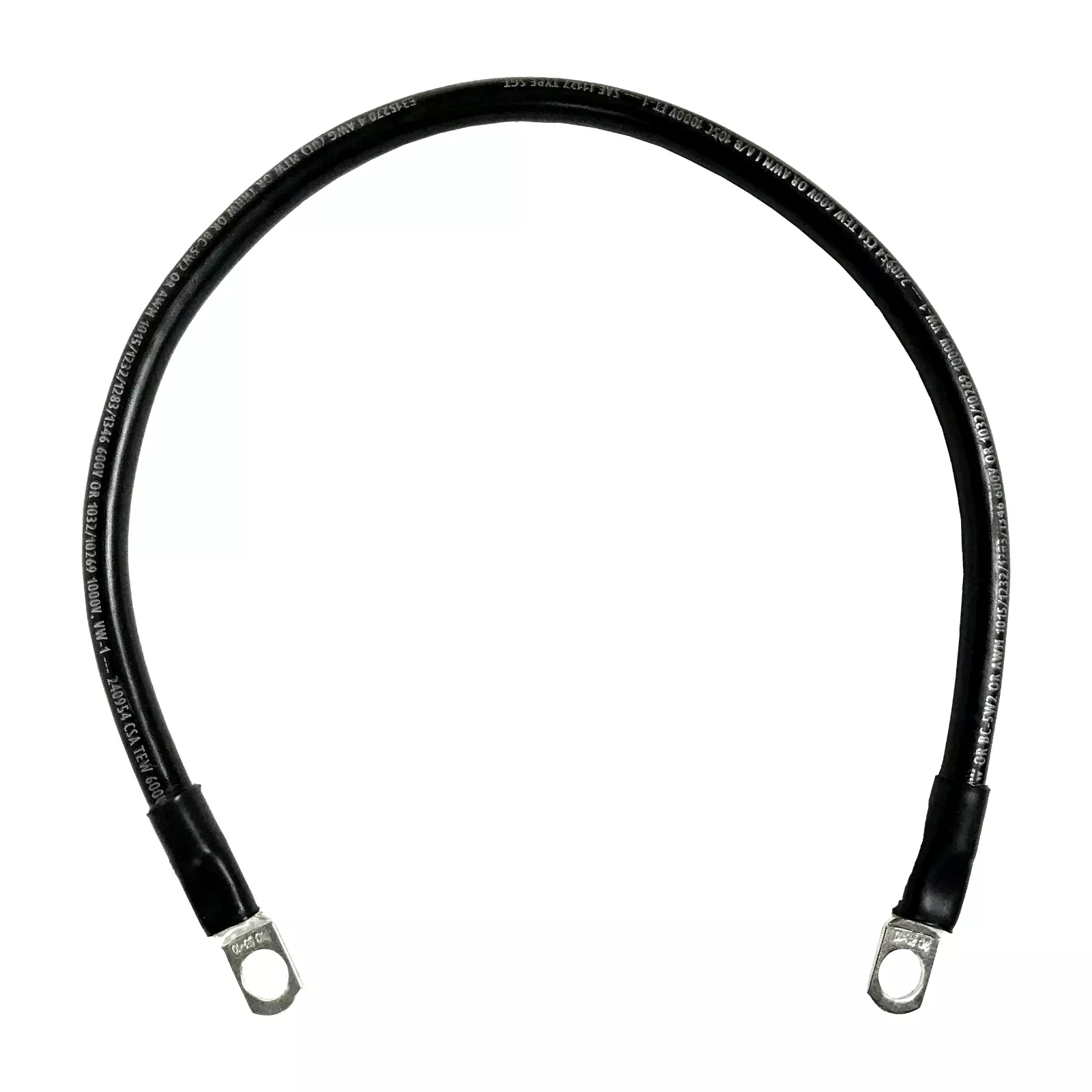 Marine Battery Cable, 2 Awg, Tinned Copper W/ Black Pvc, 18" Length, 3/ ...