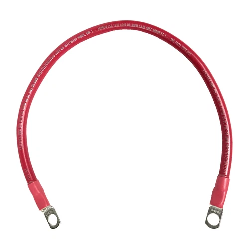 Marine Battery Cable, 2 Awg, Tinned Copper W/ Red Pvc, 18" Length, 5/16 ...