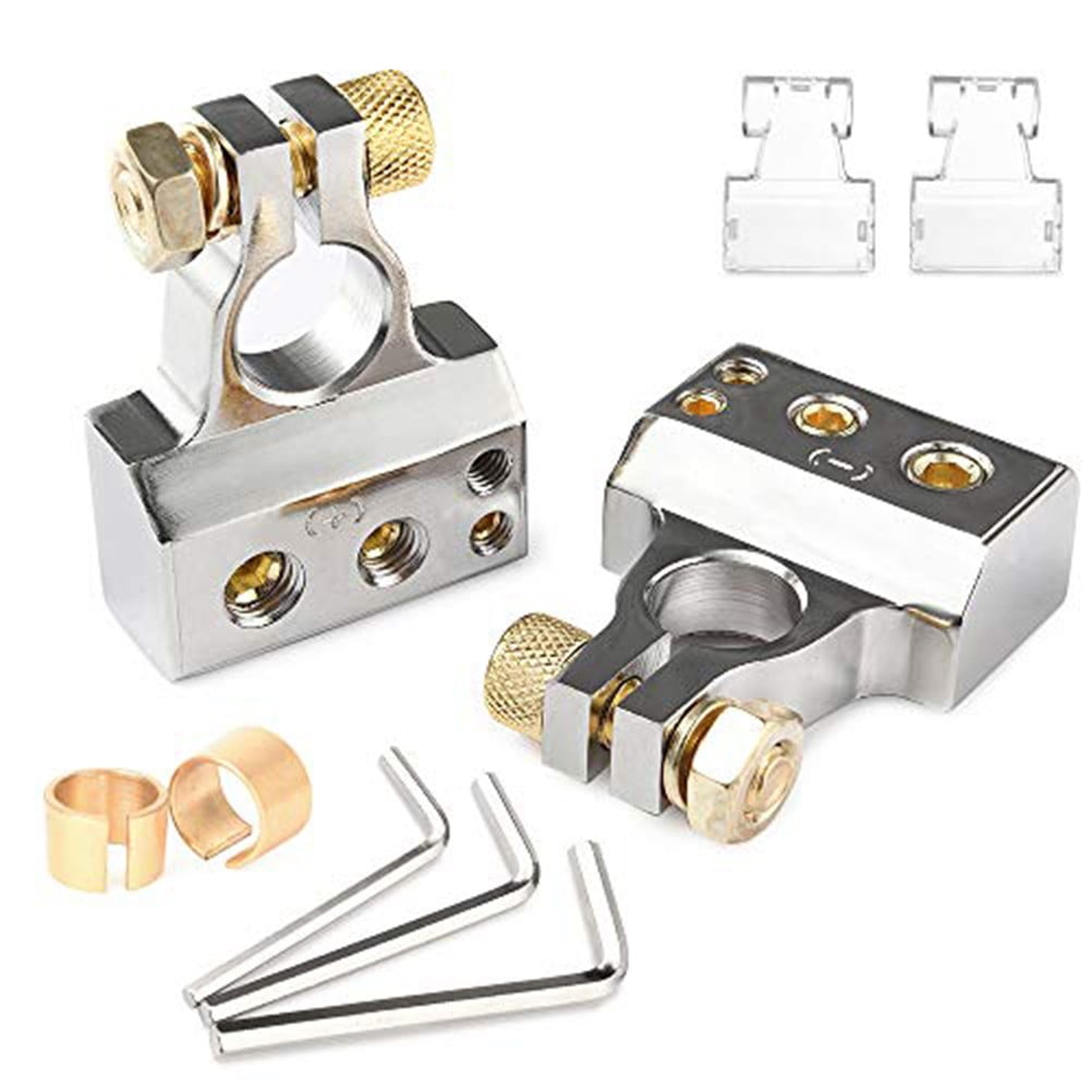 Marine Battery Terminals Negative and Positive Copper Plate Cable Clamp ...