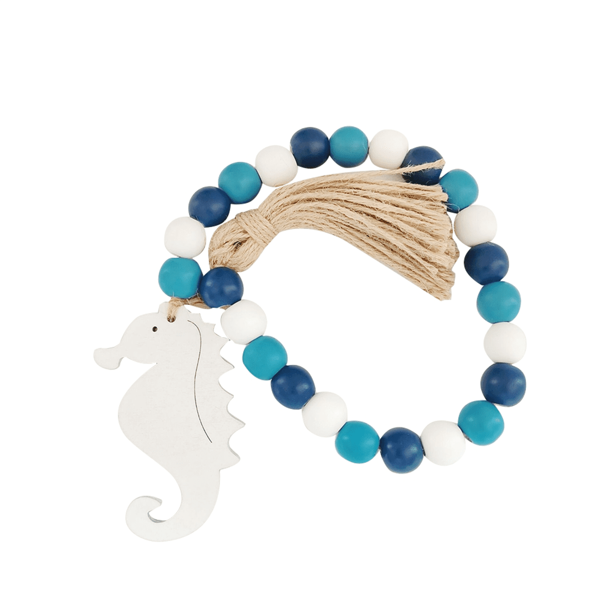 Marine Beads Mediterranean Style Decor Ocean Wood Bead Garland Beach ...