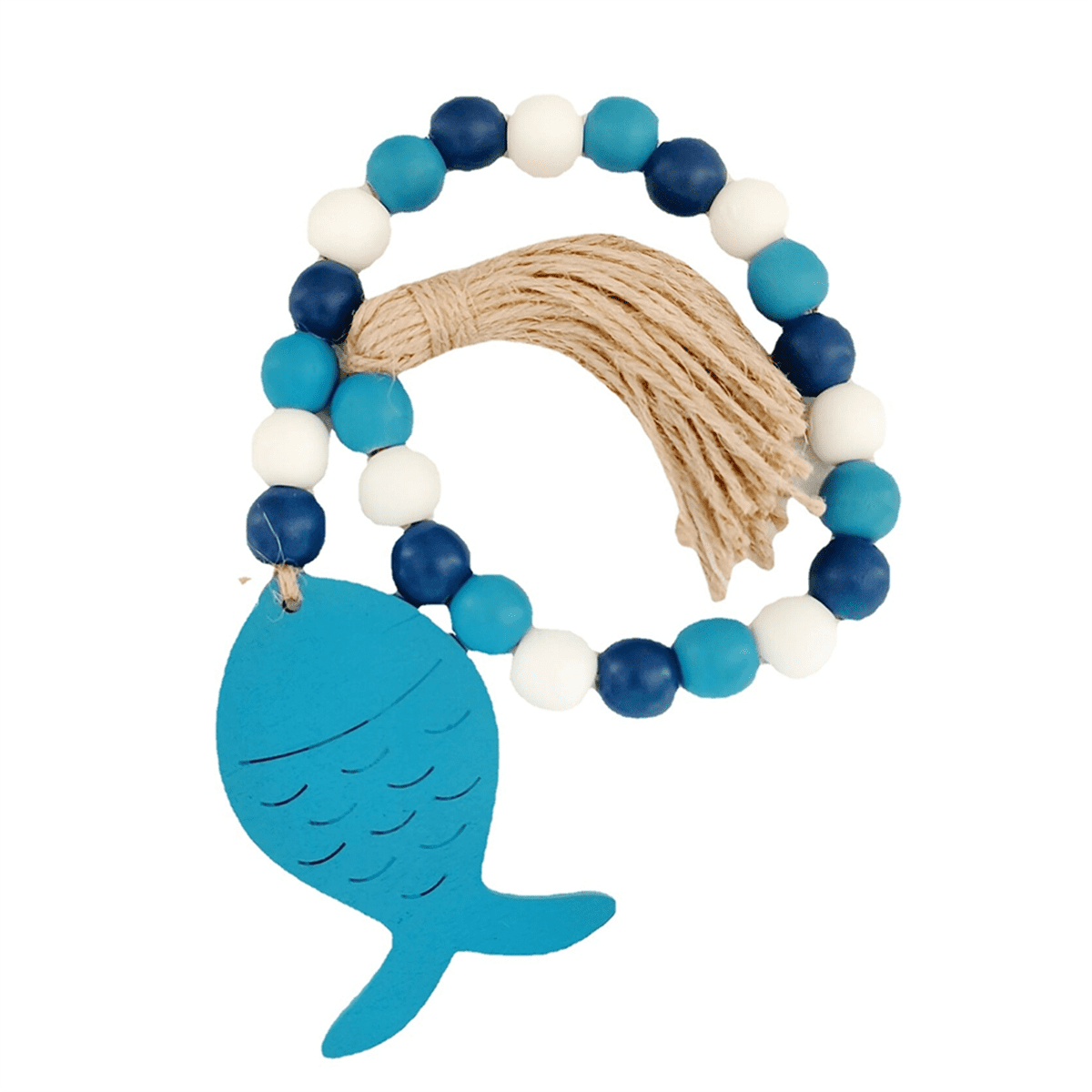 Marine Beads Mediterranean Style Decor Ocean Wood Bead Garland Beach ...