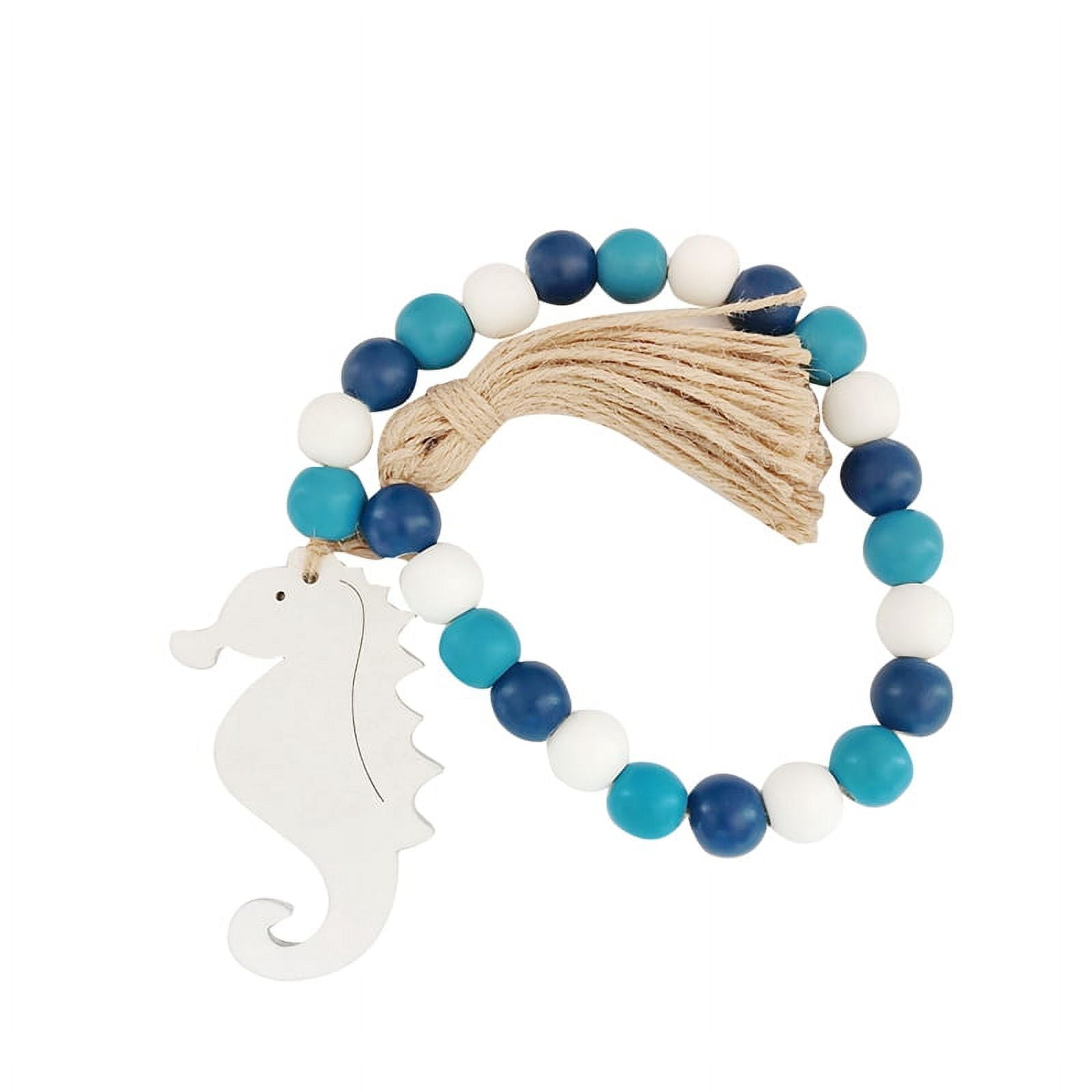 Marine Beads Mediterranean Style Decor Ocean Wood Bead Garland Beach ...