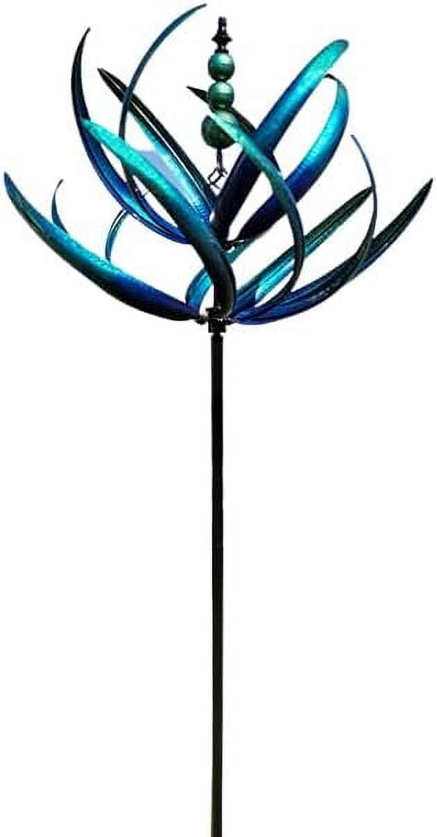 Marine Blue Kinetic Spring Reeds Vertical Wind Spinner for Outdoors ...