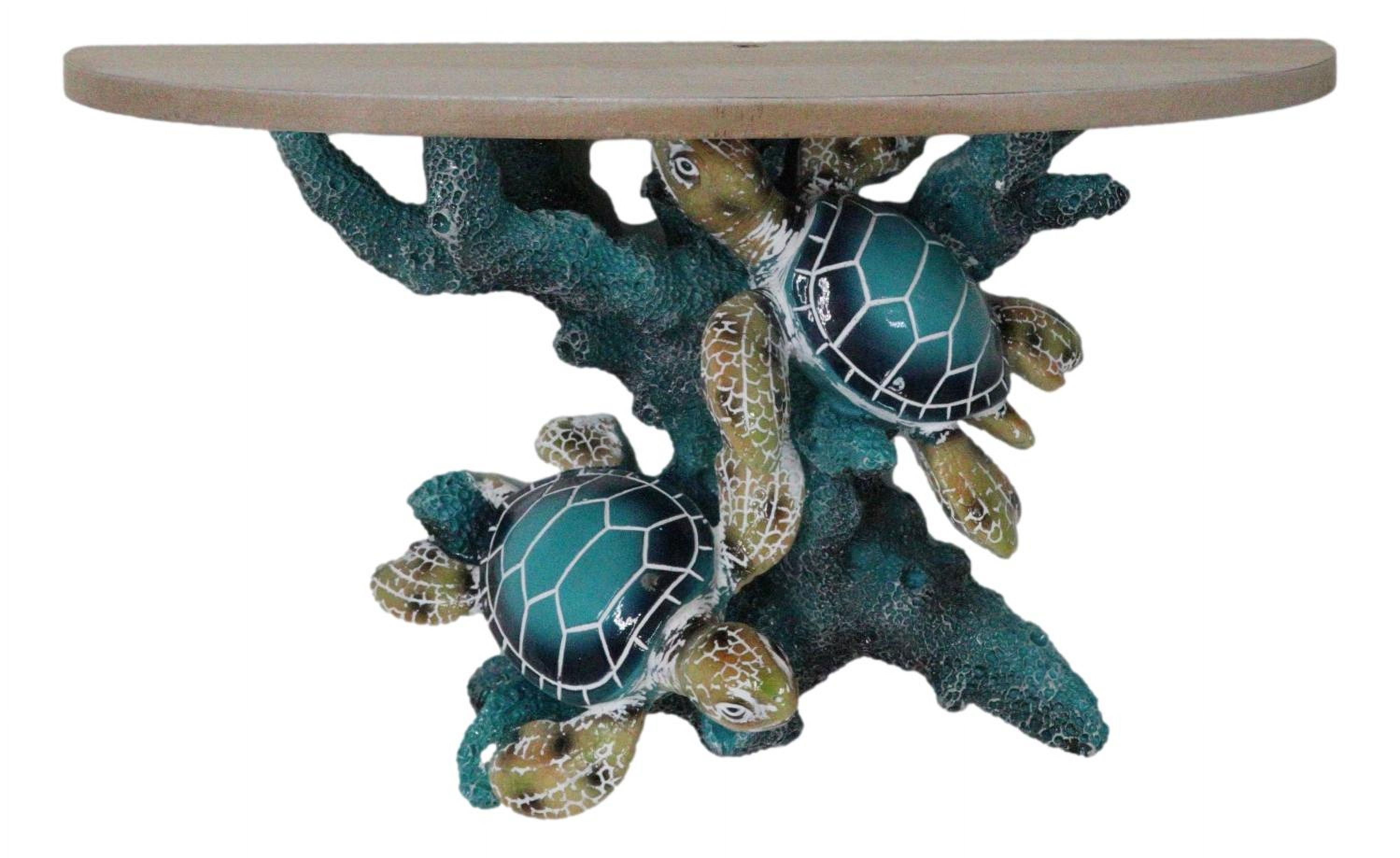Marine Blue Sea Turtles Swimming by Ocean Corals Floating Wall Bracket ...