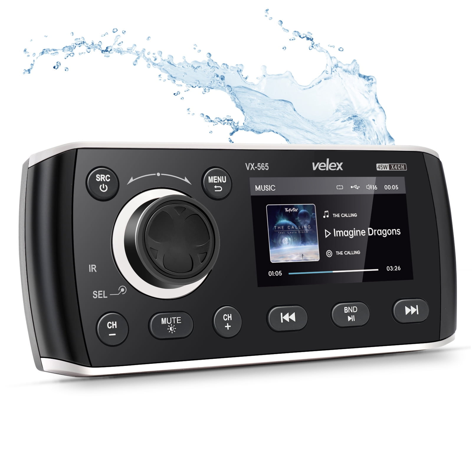 Marine Bluetooth Stereo Audio / Video Receiver AM FM radio, MECH LESS ...