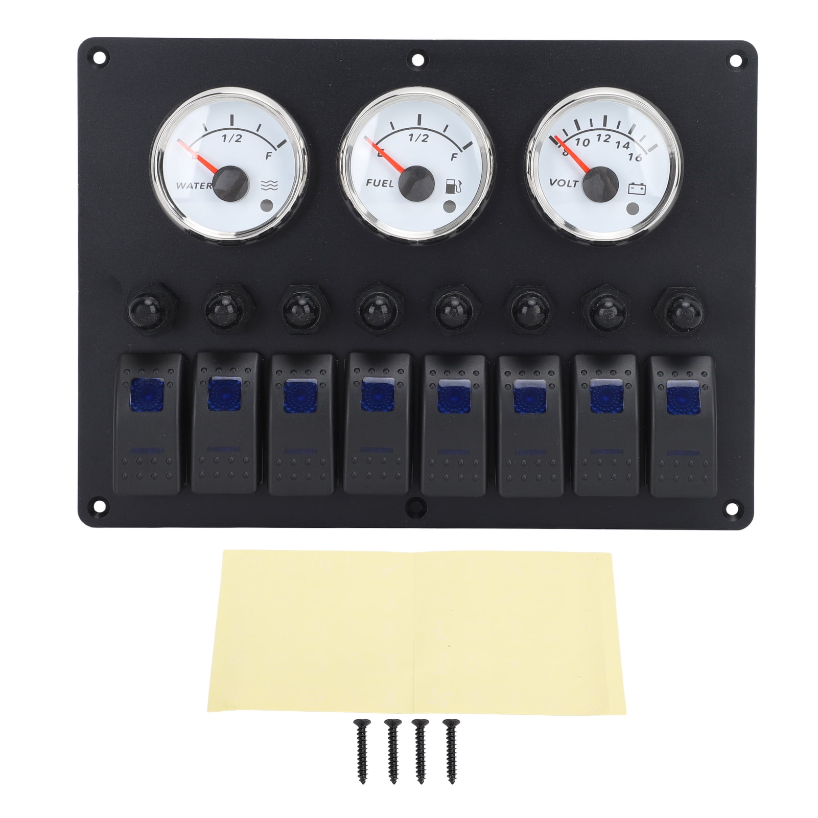 Marine Boat 3 Gauge Set 12-24V Instrument Panel with 7 Color LED ...