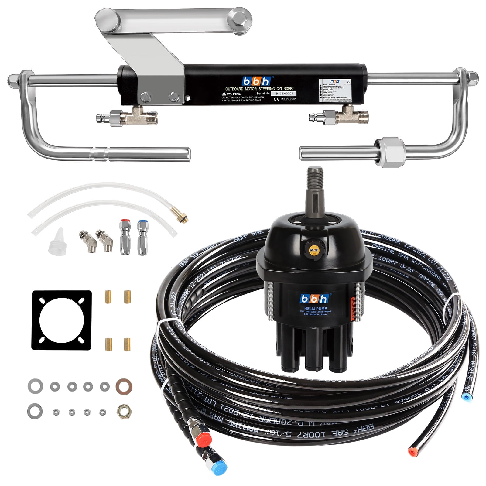 Marine Boat 90HP Hydraulic Outboard Steering System Kit with Hydraulic ...