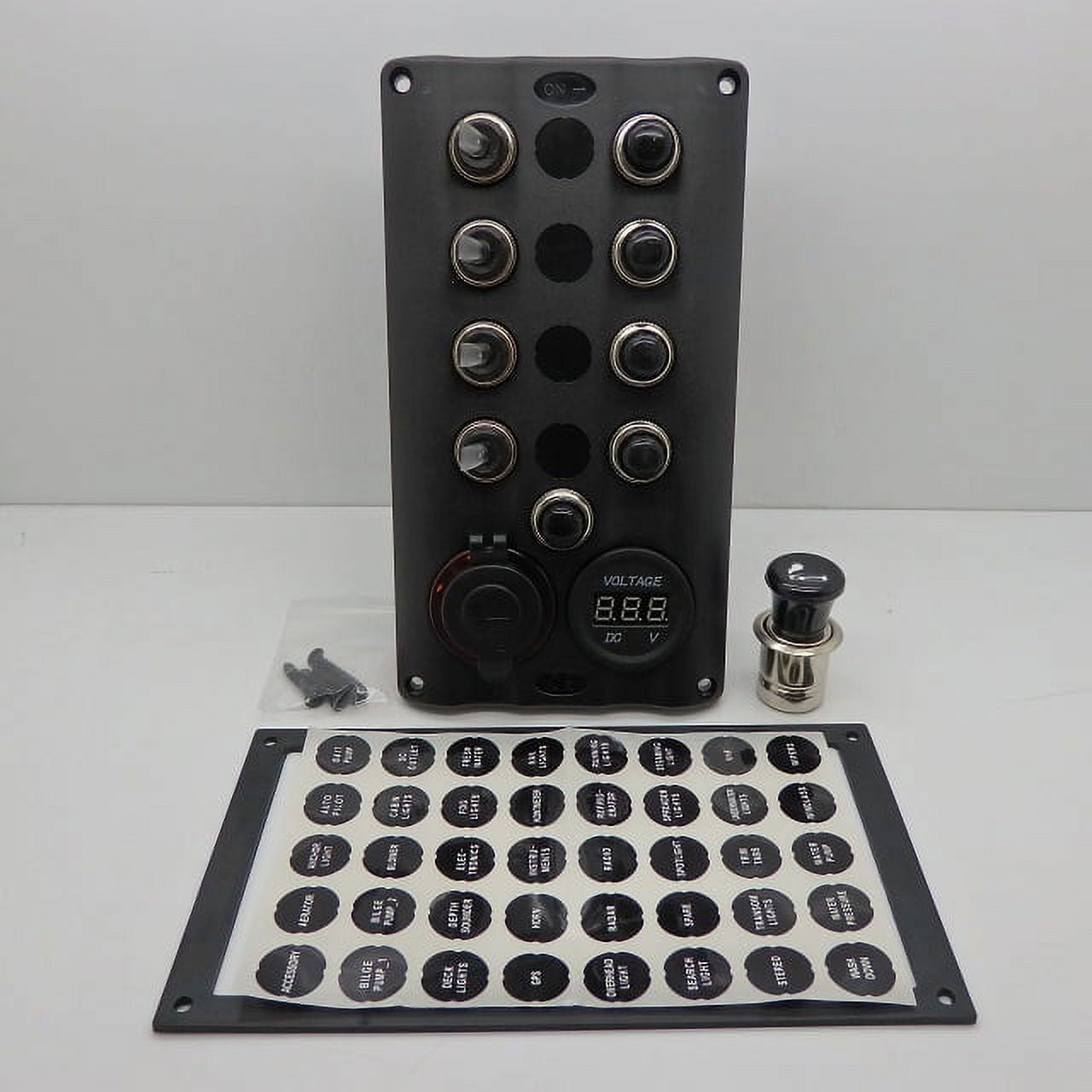 Marine Boat Black 4 Gang Splashproof Switch Panel w/ 12VDC Outlet ...