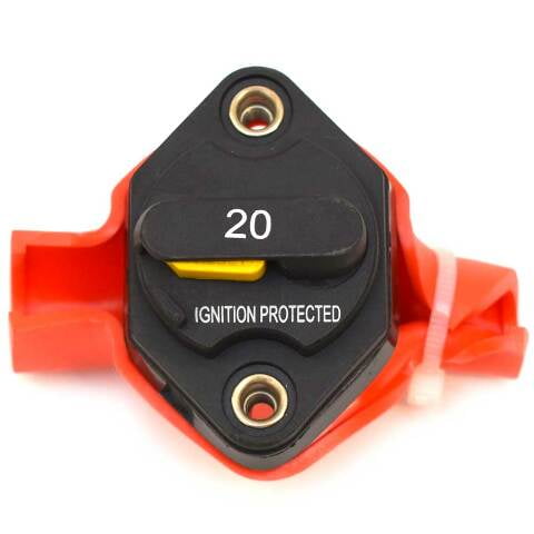 Marine Boat Circuit Breaker | 20 Amp Panel Mount w/ Red Boot - Walmart.com