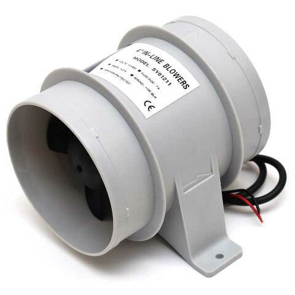 Marine Boat In-Line Blower SY01211 | 4 Inch 12 Volt 4.3 Amp Gray ...