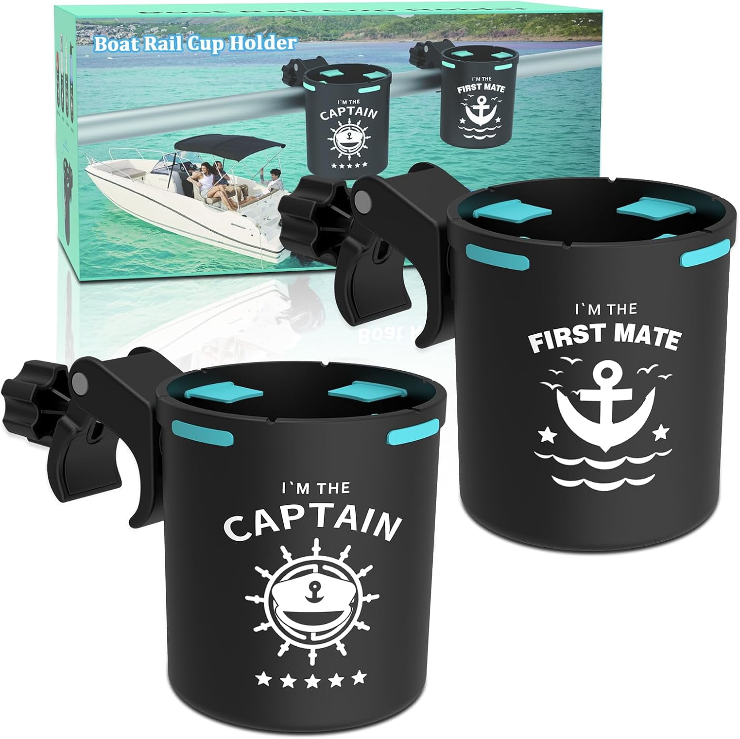 Marine Boat Rail Cup Holder, No Drilling Install On Bimini Top Conver Rail Or Pole, Grip Rail ...