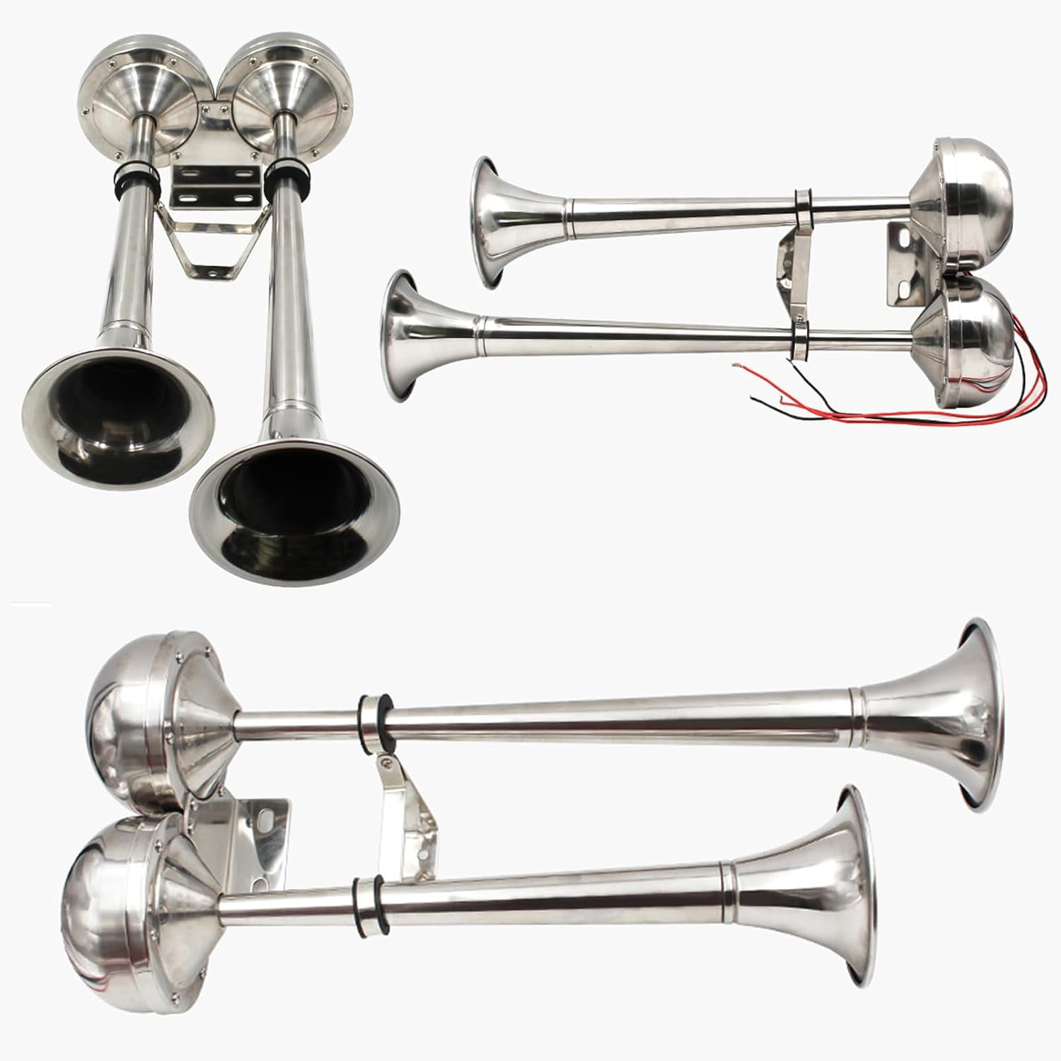 Marine Boat Stainless Steel Dual Electric Trumpet Horn，12V 24V Heavy ...
