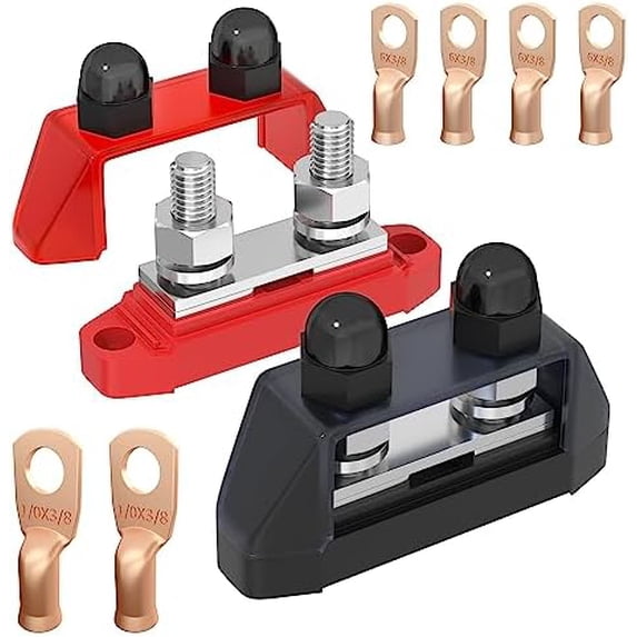 Marine Bus Bar 12V 250A Power Distribution Block 12 Volt DC Busbar 3/8 ...