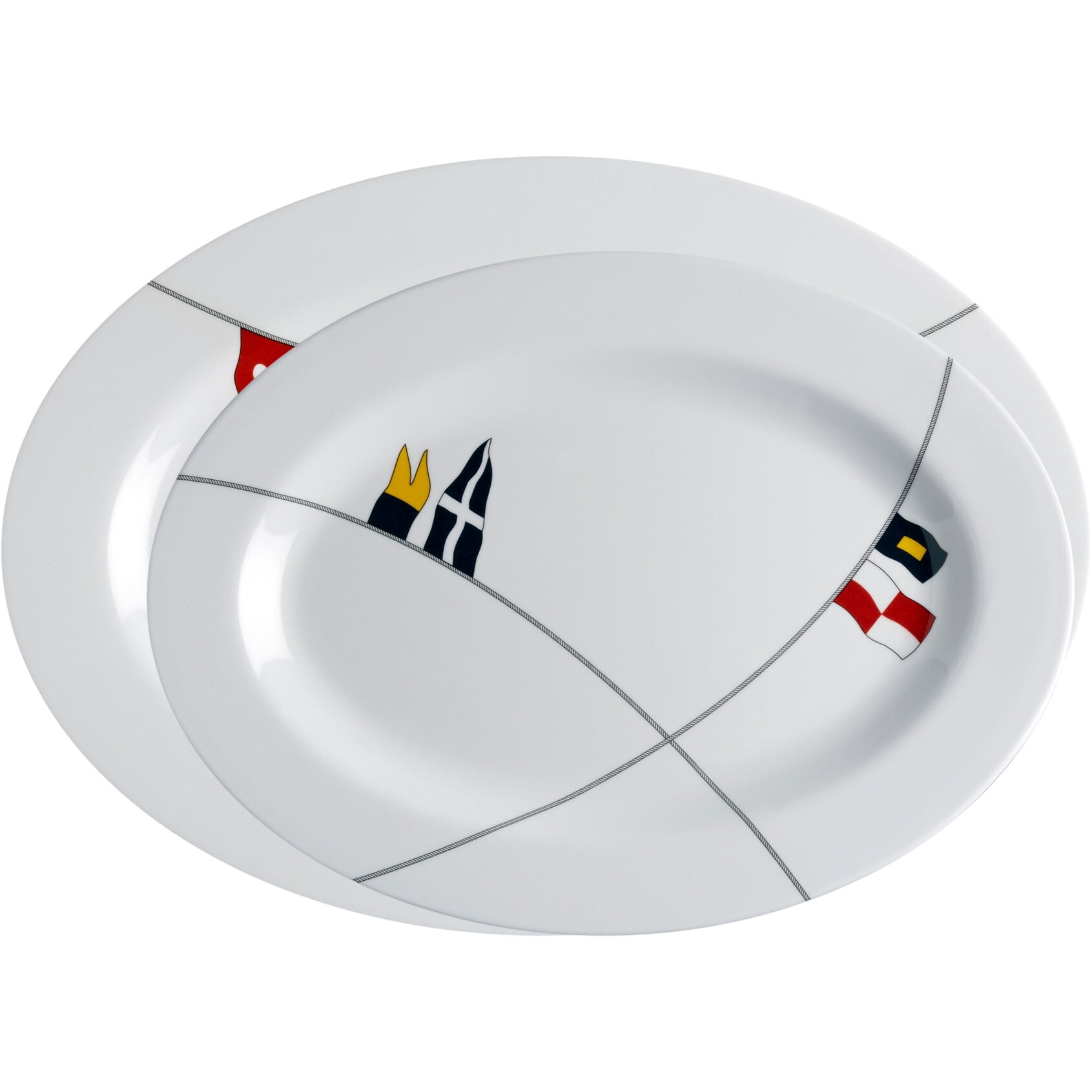 Regata Oval Serving Platters - 2-Pc. Set - 14" L x 10"W/12" L x 9" W ...