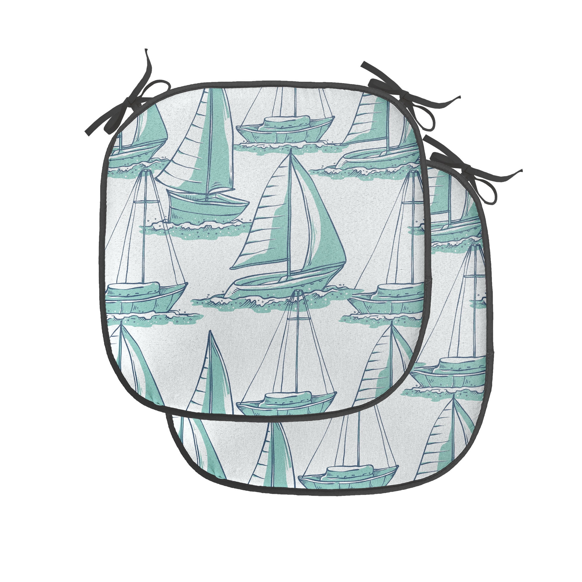 Marine Chair Seating Cushion Set of 4, Continuous Nautical Themed ...