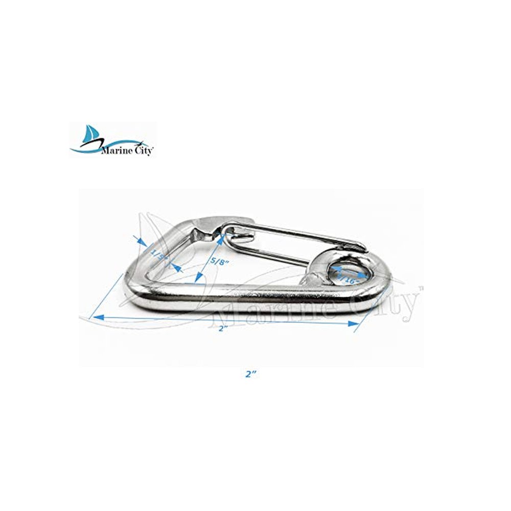 Marine City 316 Stainless Steel Carabiner Spring Snap Hook Boat A: 4 ...