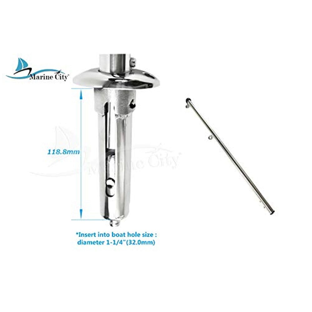 Marine City Stainless Steel 90-Degree Spring Flush Mounting Socket for ...