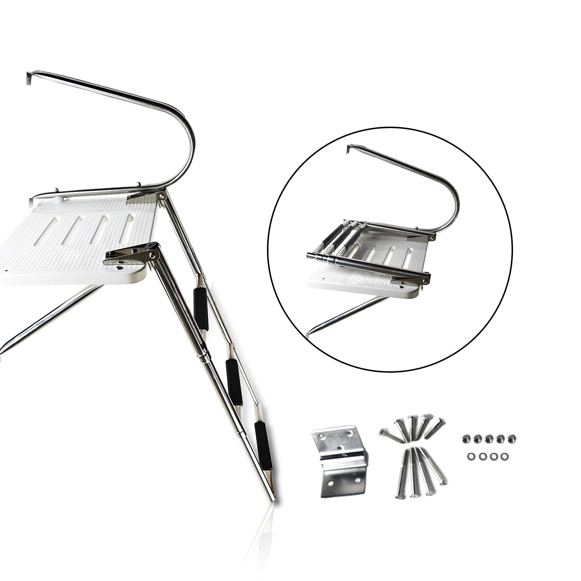 MARINE CITY 304 Stainless Steel 3 Step O/B Swim Platform Ladder ...