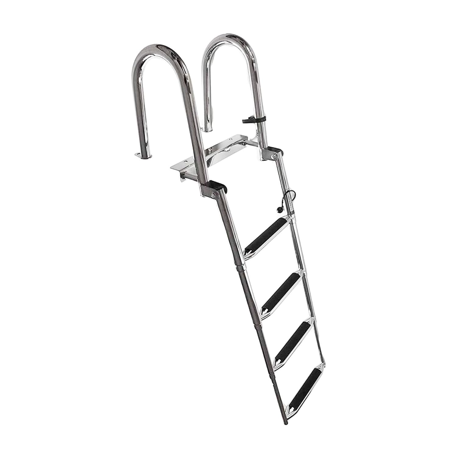 MARINE CITY 4-Step Telescoping Boat Ladder, 304 Grade Stainless Steel ...