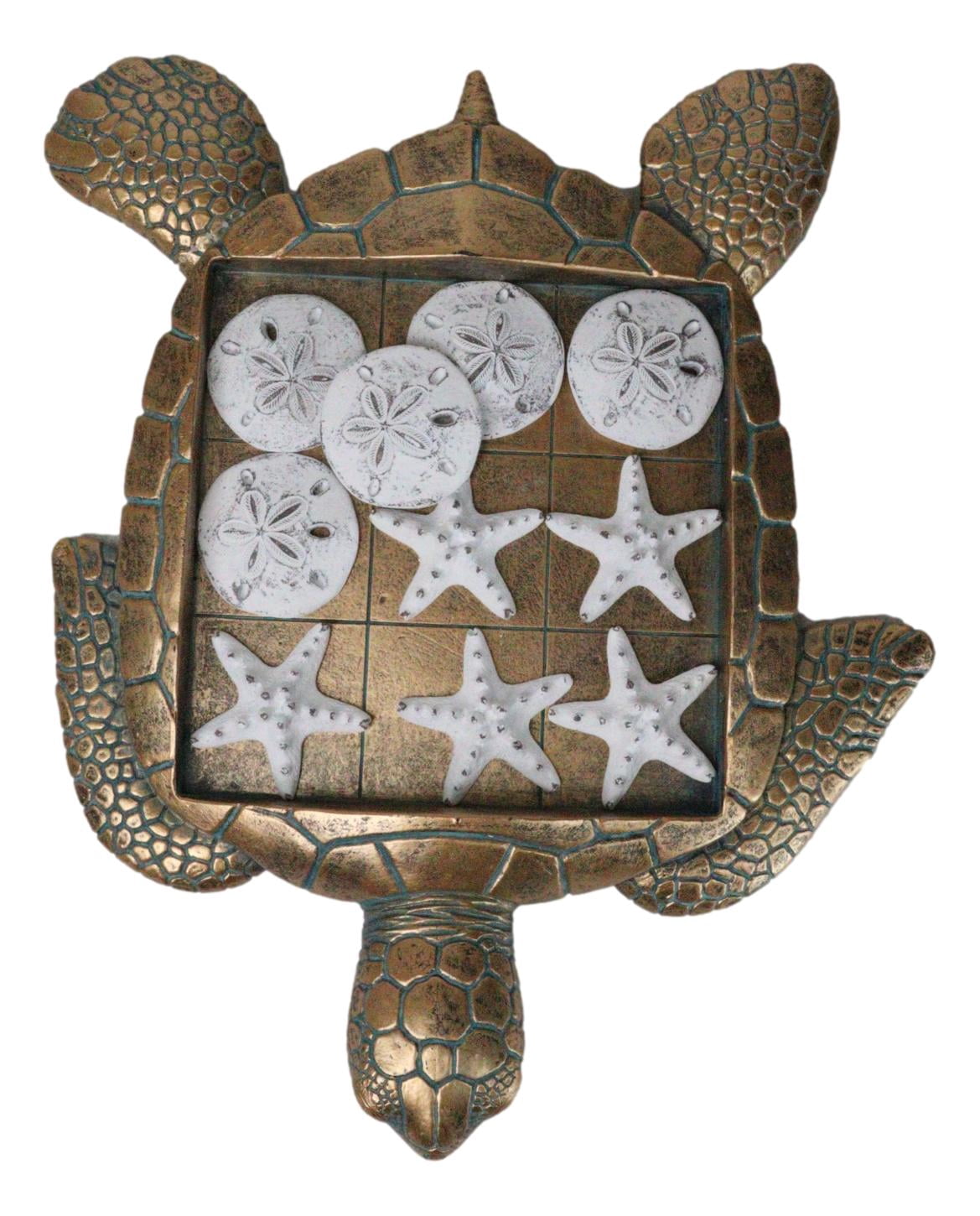 Marine Coastal Faux Bronze Sea Turtle Sand Dollars Starfishes Tic Tac ...