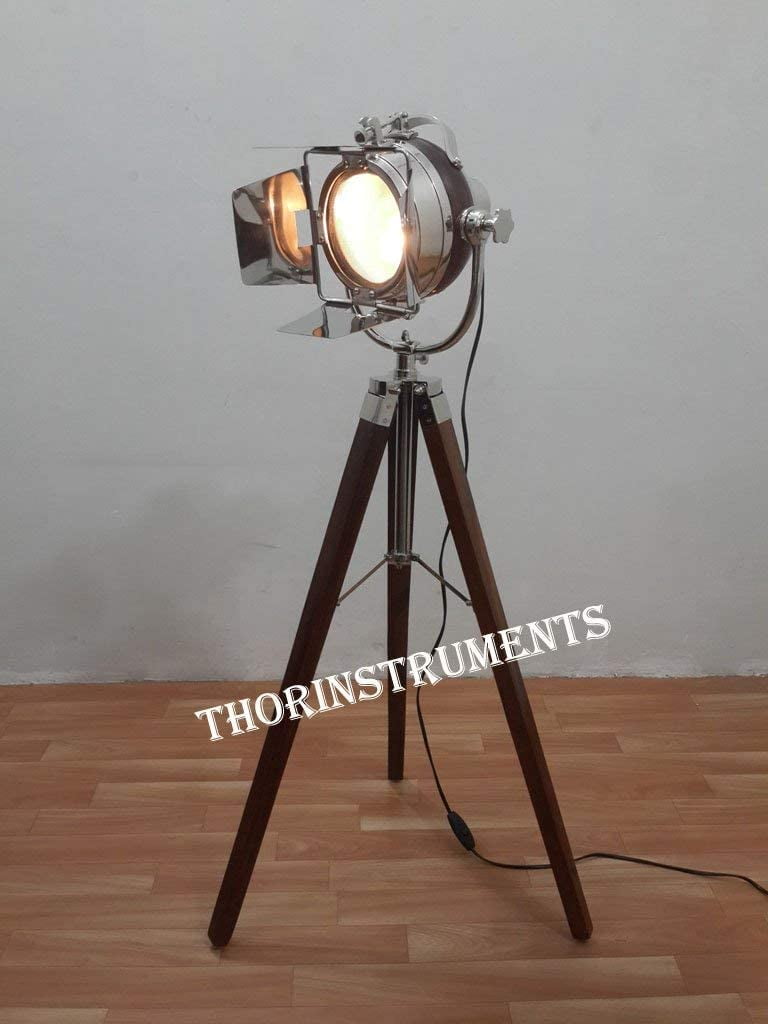 Marine Collectible Nautical Designer Spot Studio Lamp with Wooden Brown ...