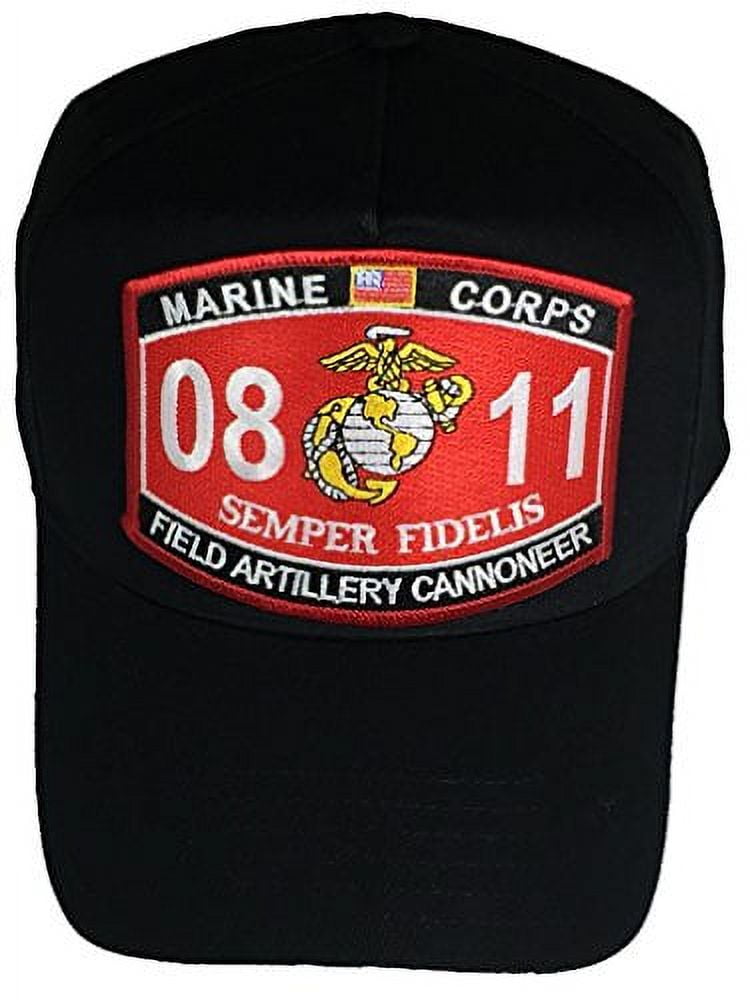 Marine Corps 0811 FIELD ARTILLERY CANNONEER MOS Patch HAT - BLACK ...