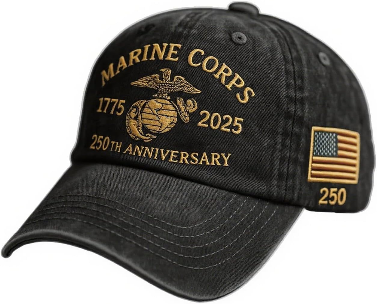 Marine Corps 250th Anniversary Baseball Cap for Men Adult 250th ...