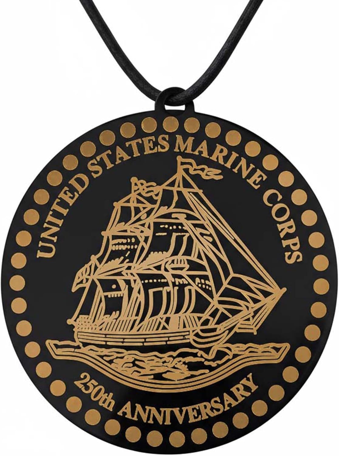 Marine Corps 250th Anniversary Horn Pendant Necklace – Real Horn ...