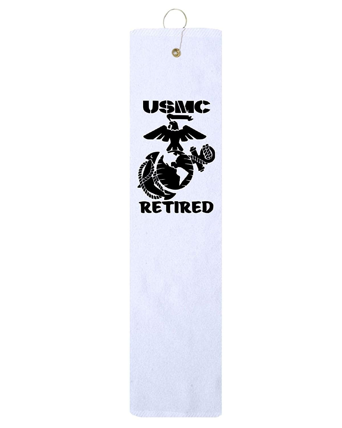 Marine Corps EGA USMC Retired Tri-fold Golf Towel With Grommet & Hook ...