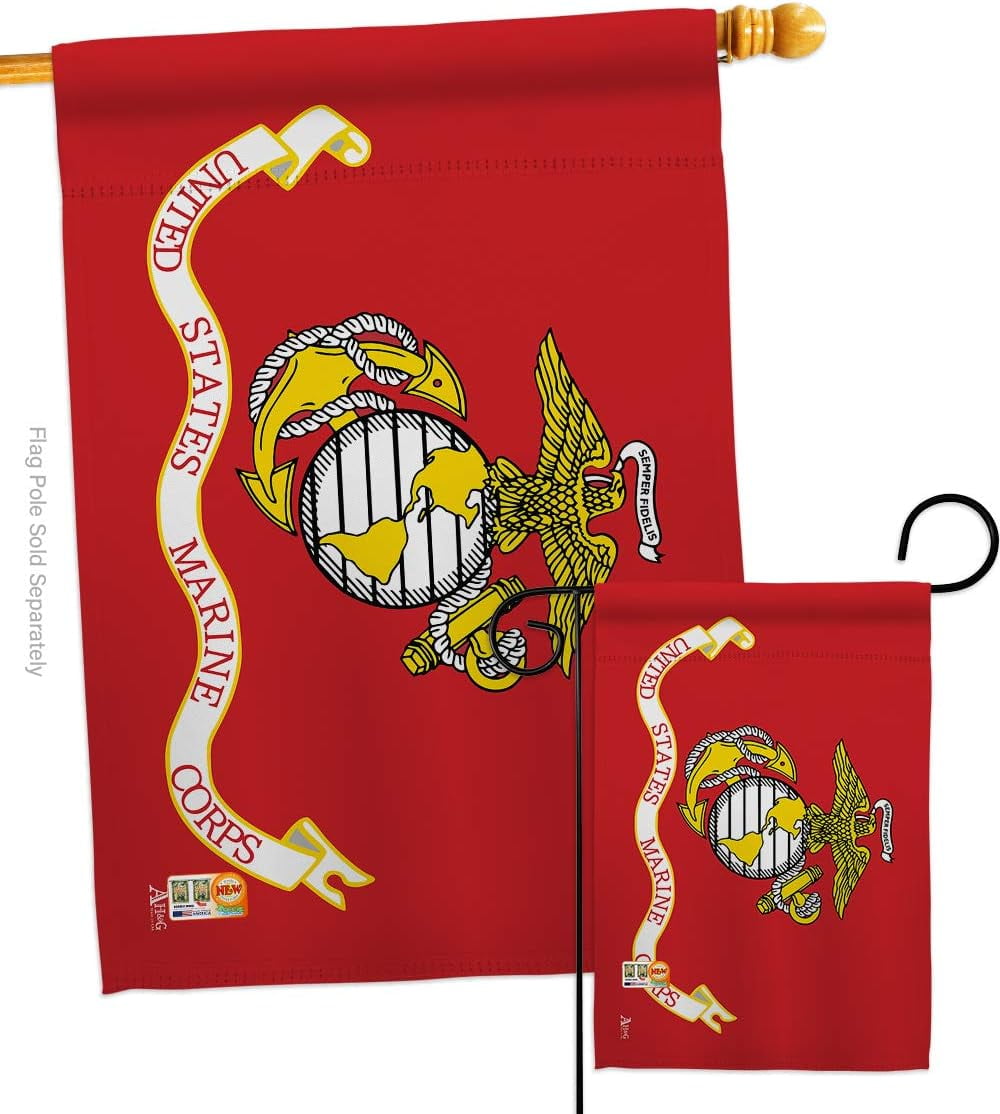 Marine Corps Garden House Flags Set Armed Forces USMC Semper Fi United ...