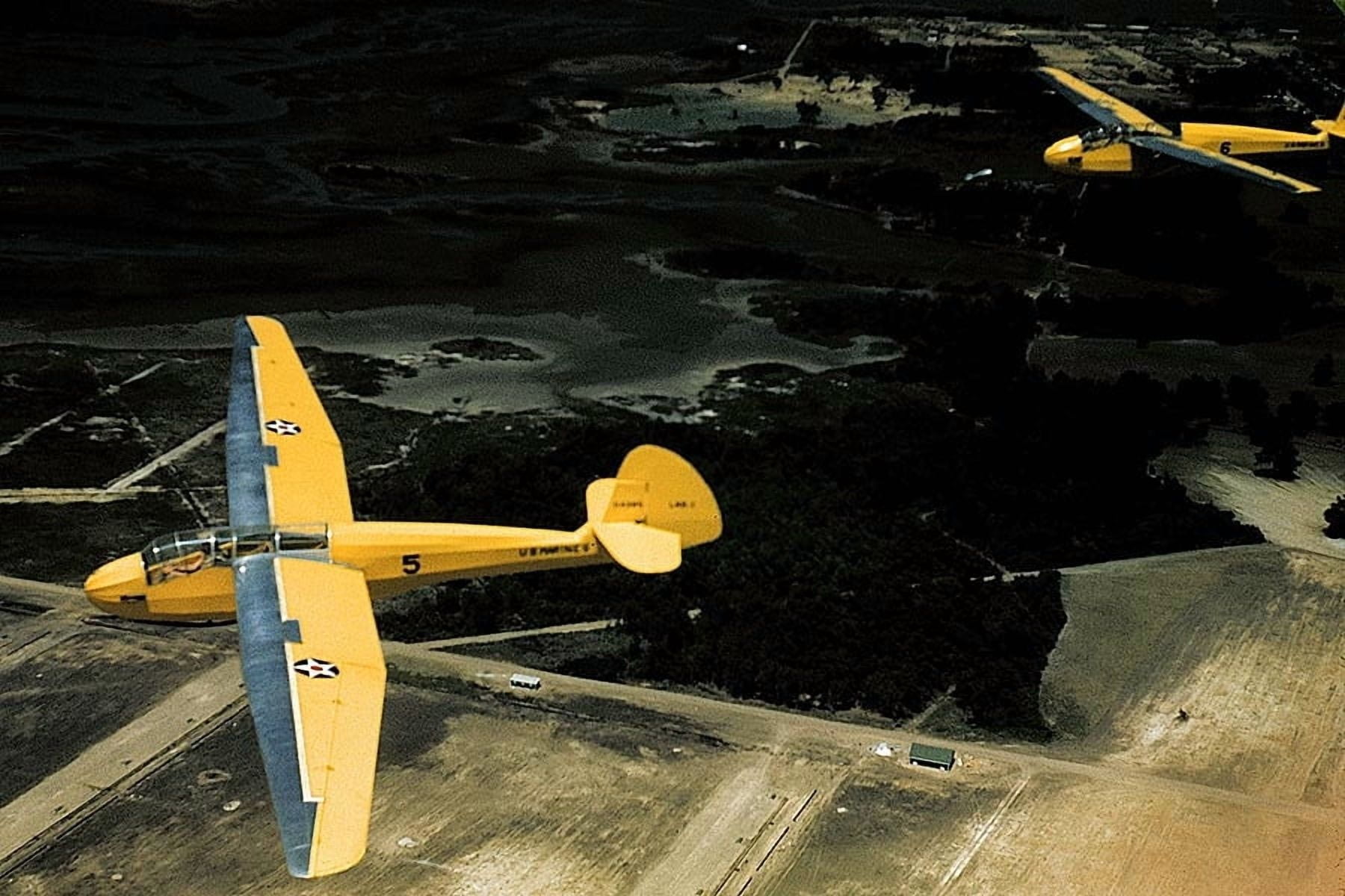 Marine Corps Glider Airplane, Parris Island - 24x36 Inch Laminated ...