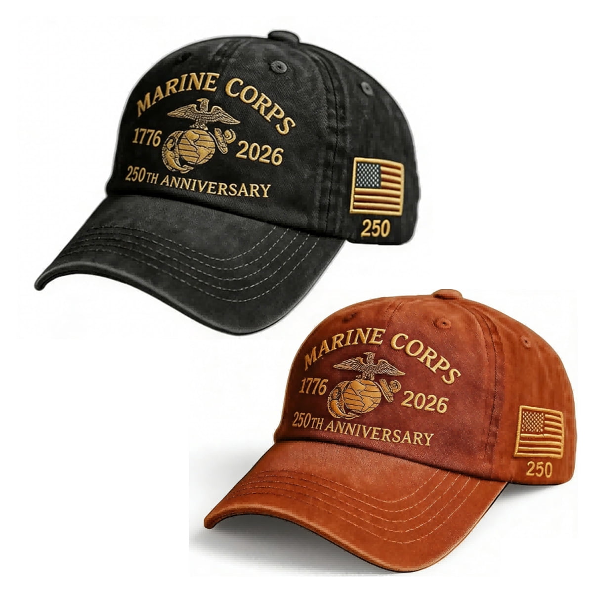 Marine Corps Hat 250 Anniversary USA Hats Embroidered Vintage Baseball ...