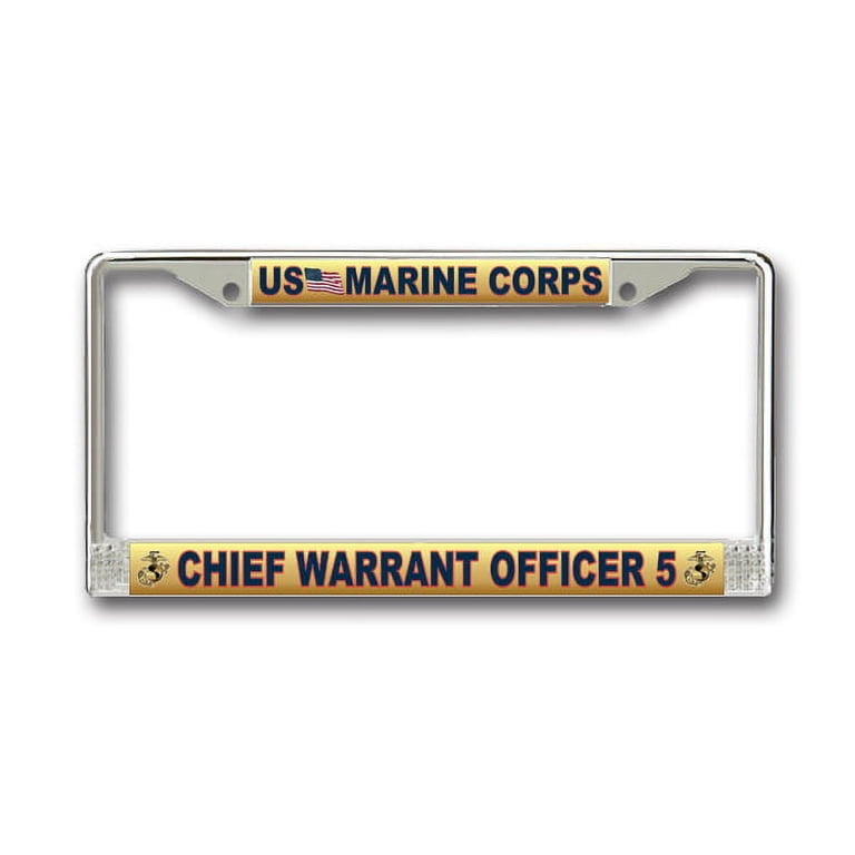 Usmc License Plate Frame Marine Corps Veteran American Flag Aluminum
