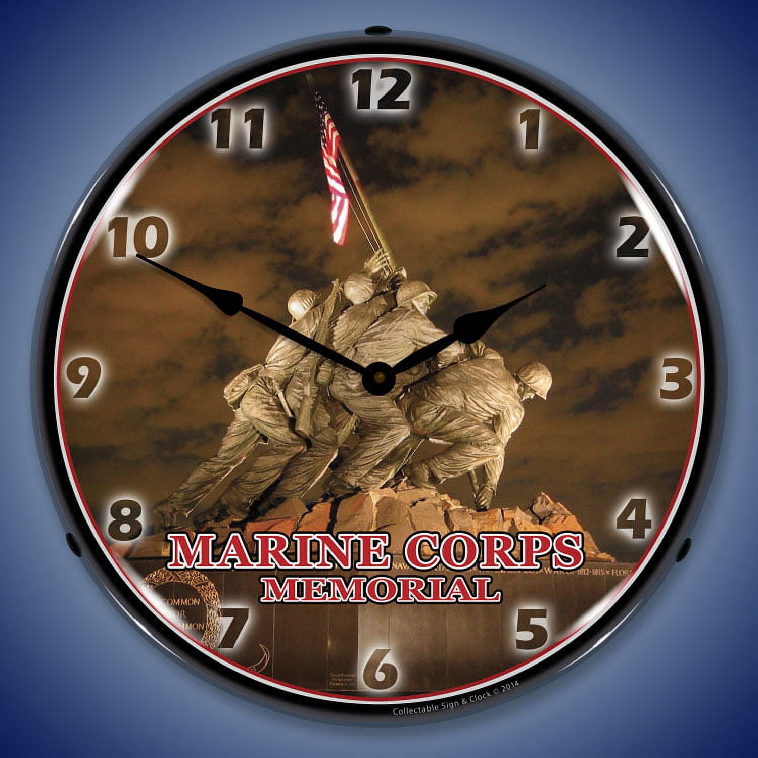 Marine Corps Memorial Iwo Jima Wall Clock, Lighted - Walmart.com