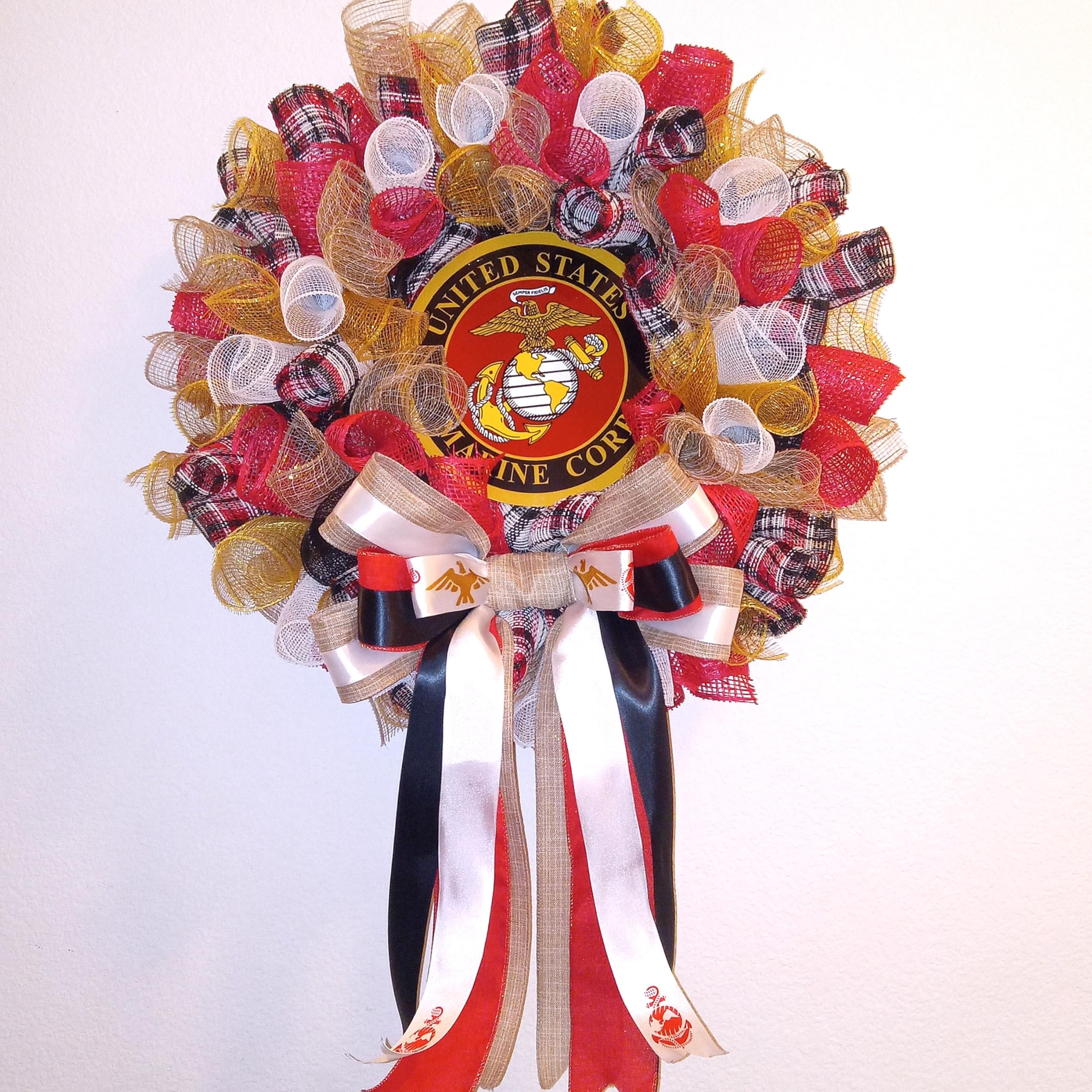 Marine Corps Memorial Wreath 24x24 Inch Veterans Day Decor Patriotic ...