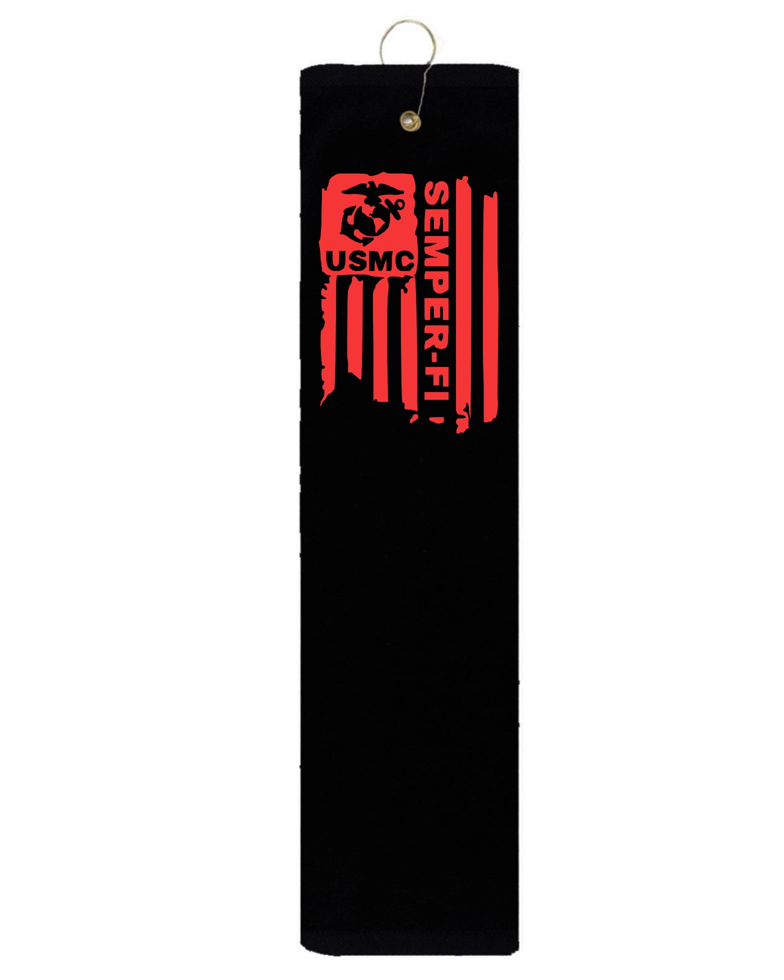 Marine Corps Semper Fi EGA Distressed Flag USMC Tri-fold Golf Towel ...