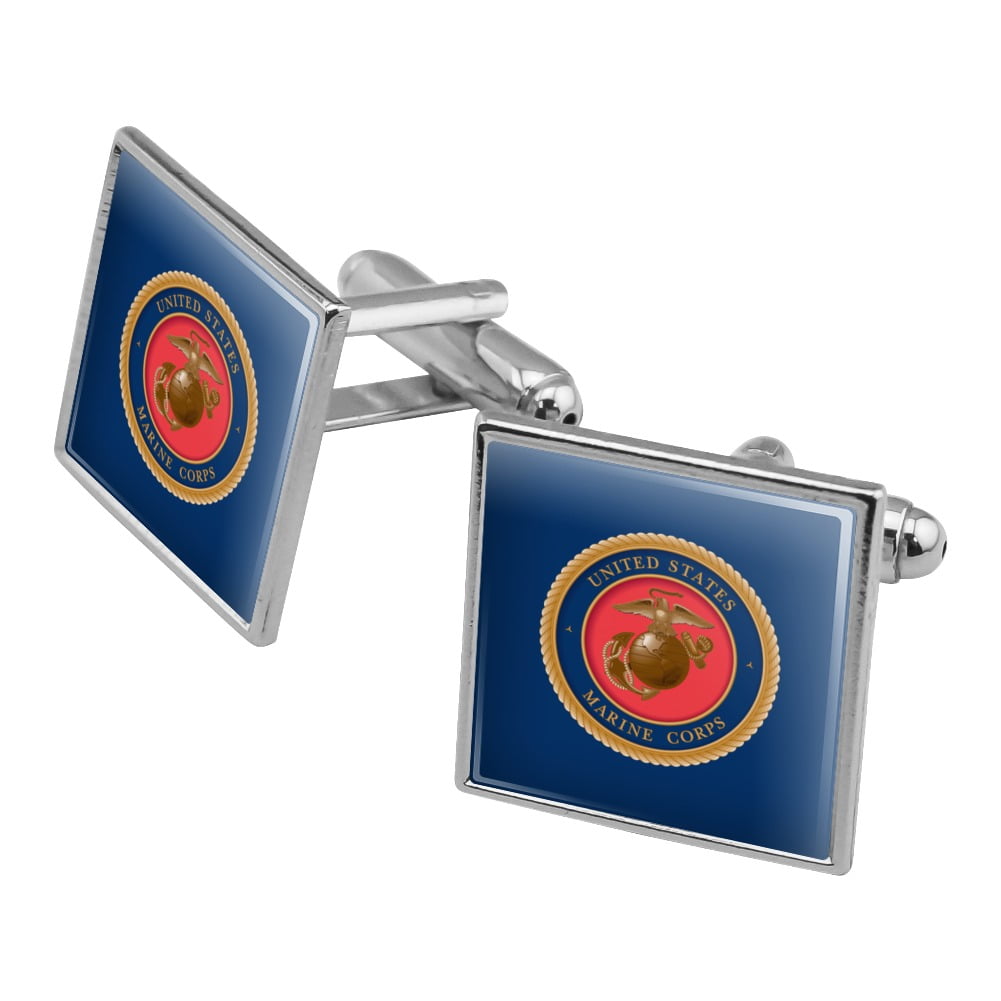 Marine Corps USMC Emblem Officially Licensed Square Cufflink Set ...