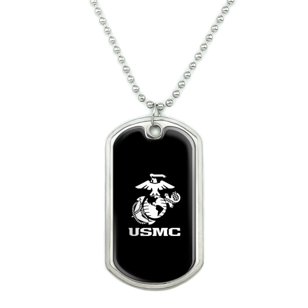 Marine Corps USMC Text White Logo on Black Officially Licensed Military ...