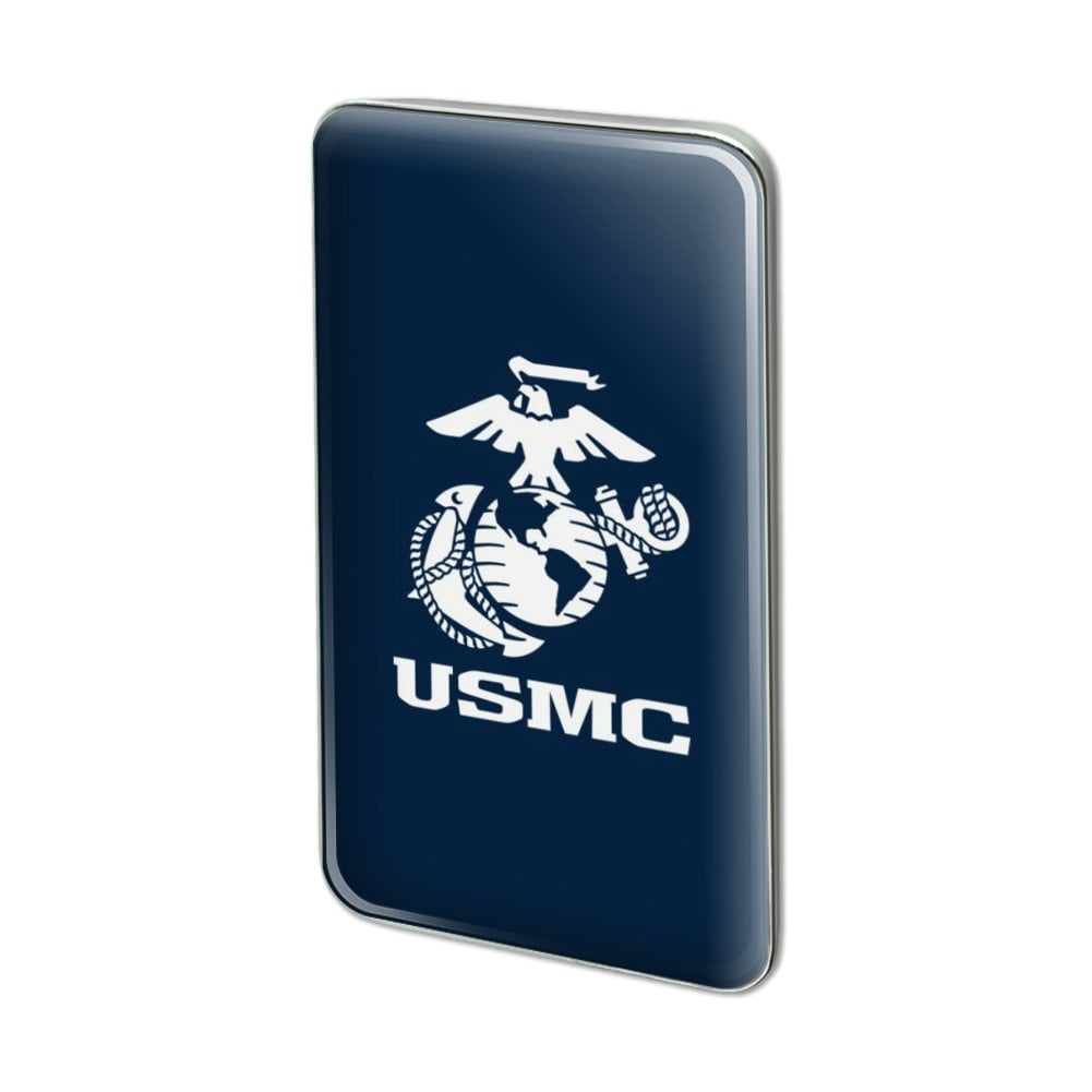 Marine Corps USMC Text White Logo on Blue Officially Licensed Metal ...