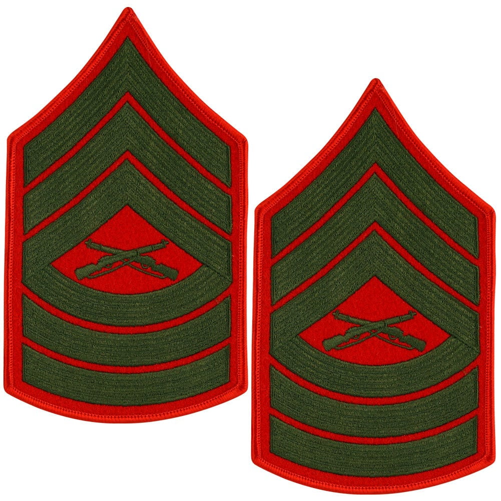Marine Corps USMC chevron Green MSGT Master Sergeant E8 Male Pair ...