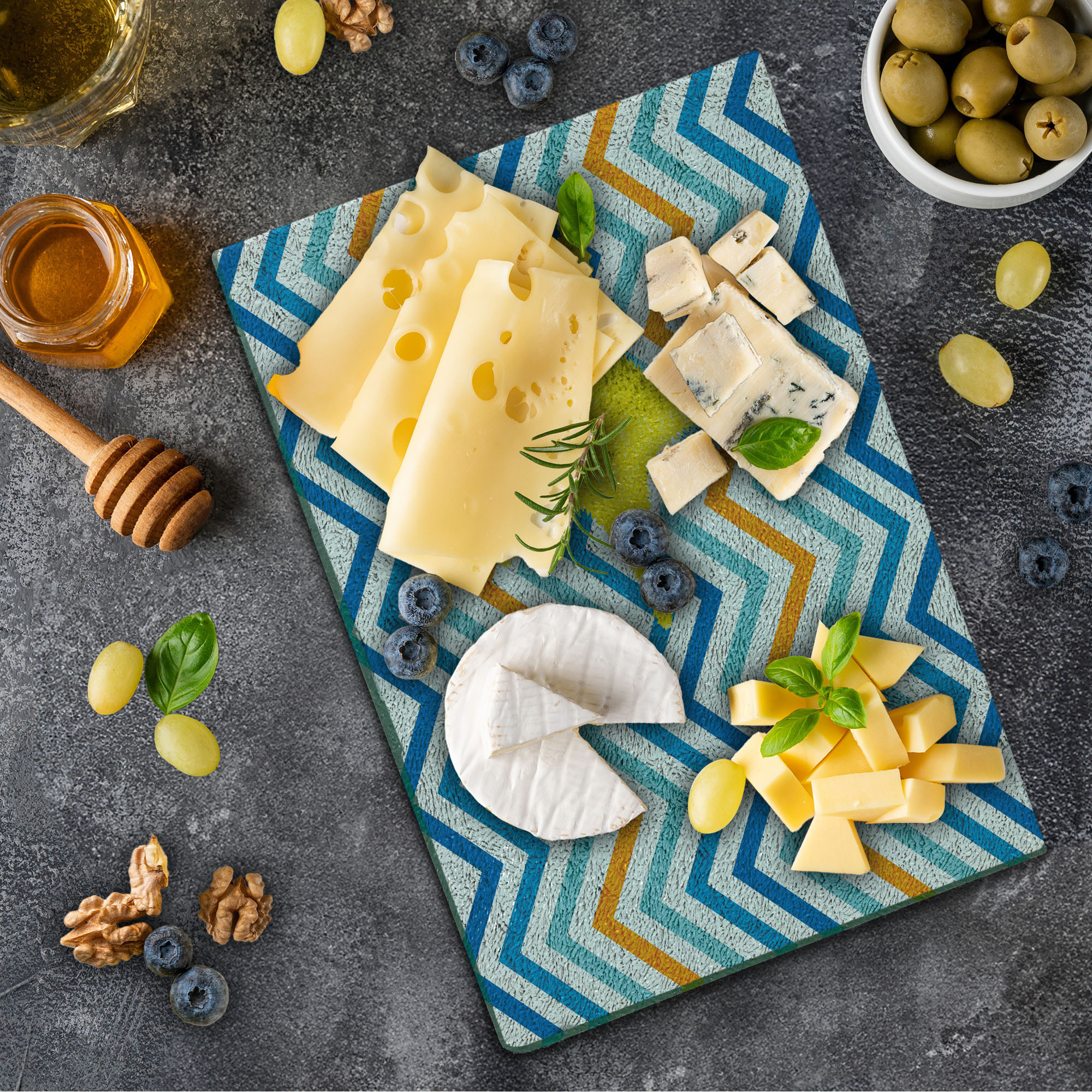 Marine Cutting Board, Modern Nautical Themed Abstract Graphic of ...