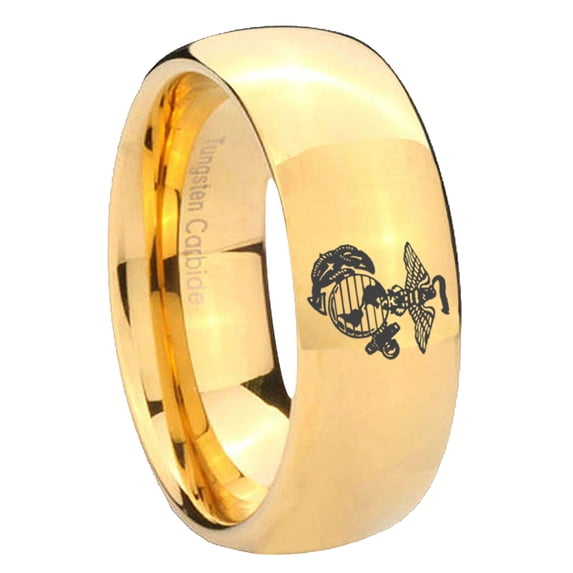 Marine Dome Gold Plated Tungsten Men Ring 10MM - Walmart.com