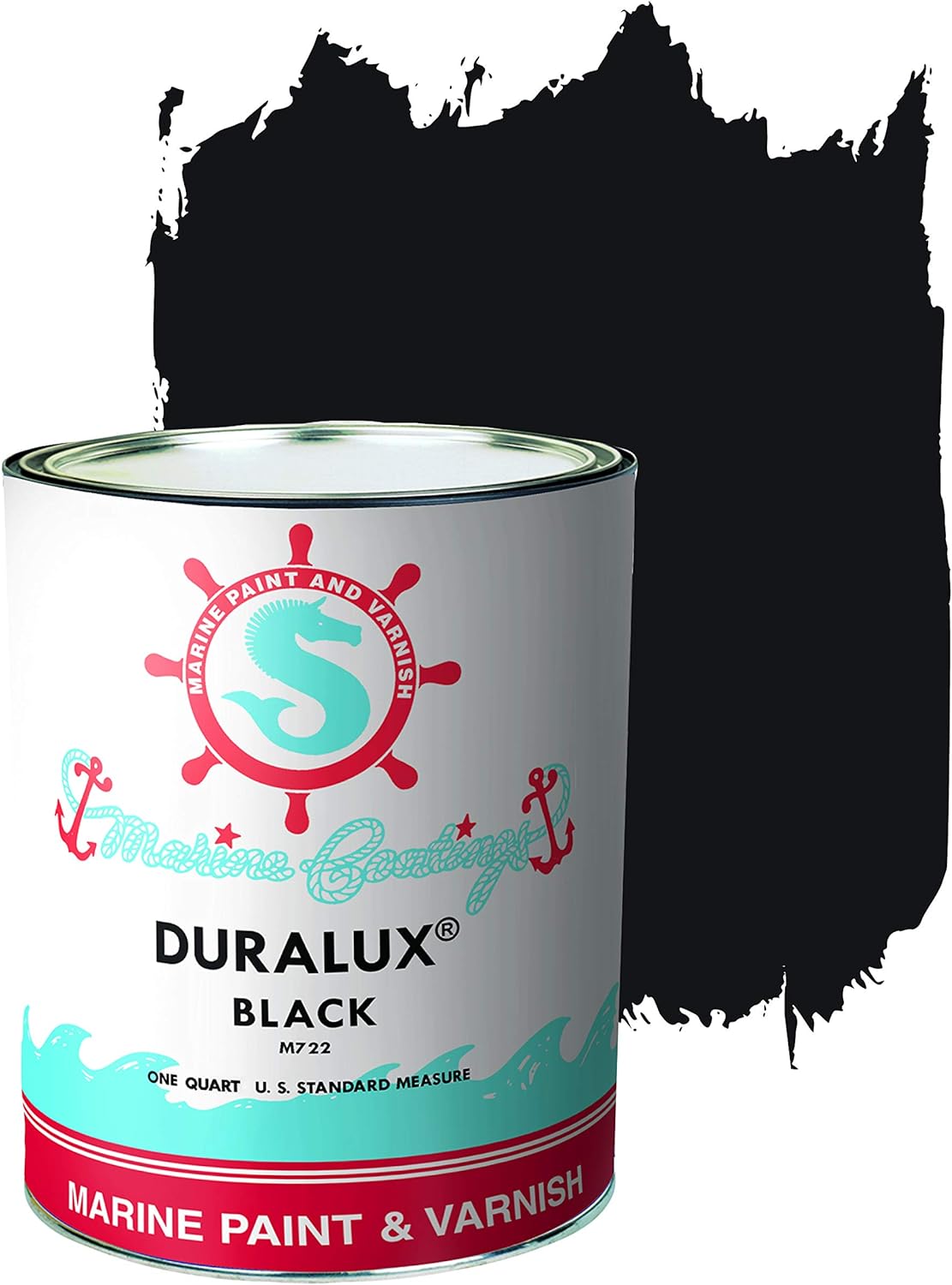 Marine Enamel, Black, 1 Quart, Topside Paint for Boats and Other ...